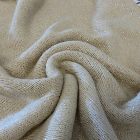 Sweaters | Champagne With Gold Thread Winter Fringed Cape | Poshmark